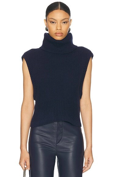 Simkhai Sleeveless Turtleneck Ribbed Knit Sweater