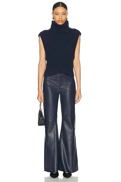 Simkhai Sleeveless Turtleneck Ribbed Knit Sweater