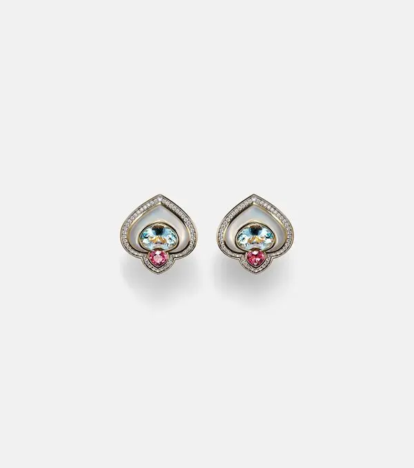 Marina B Popillia 18kt Yellow Gold Gemstone Clip-on Earrings - Multicoloured