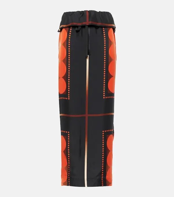 Khaite Lilila Printed Silk Maxi Skirt - Orange