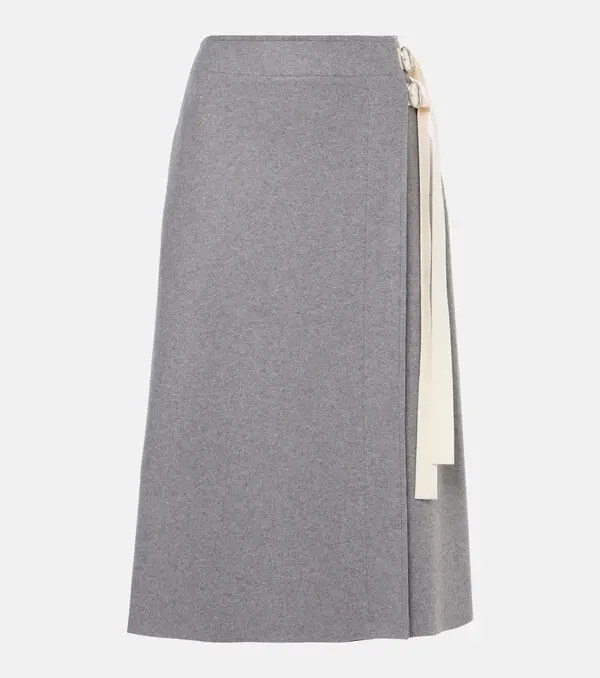 JIL SANDER Wool-blend Wrap Skirt