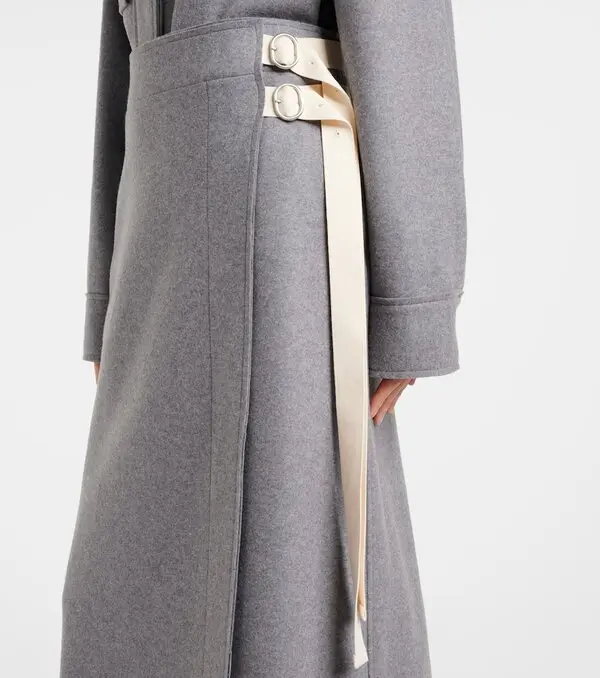 JIL SANDER Wool-blend Wrap Skirt