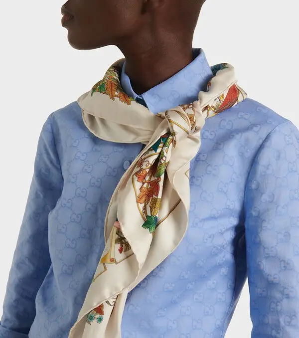 Gucci Printed Silk Twill Scarf - Multicoloured