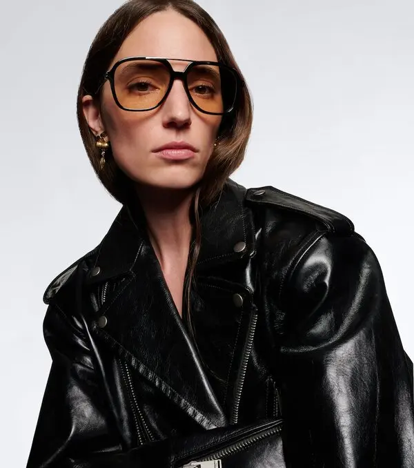 Saint Laurent Square Acetate Eyeglasses - Black