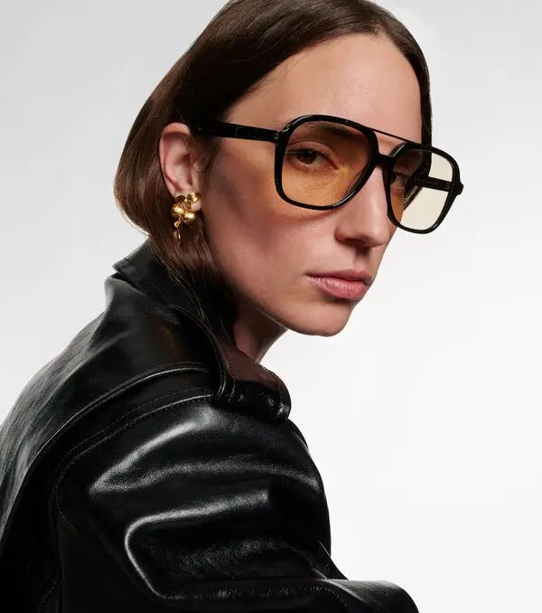 Saint Laurent Square Acetate Eyeglasses - Black
