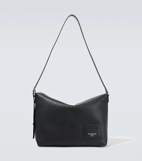 Balenciaga Large Leather Messenger Bag - Black