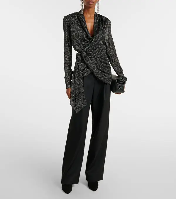 Isabel Marant Étoile Cinay Lame Wrap Top