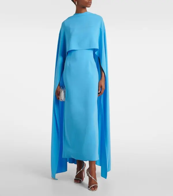 ROKSANDA Elina Cape Midi Dress - Blue