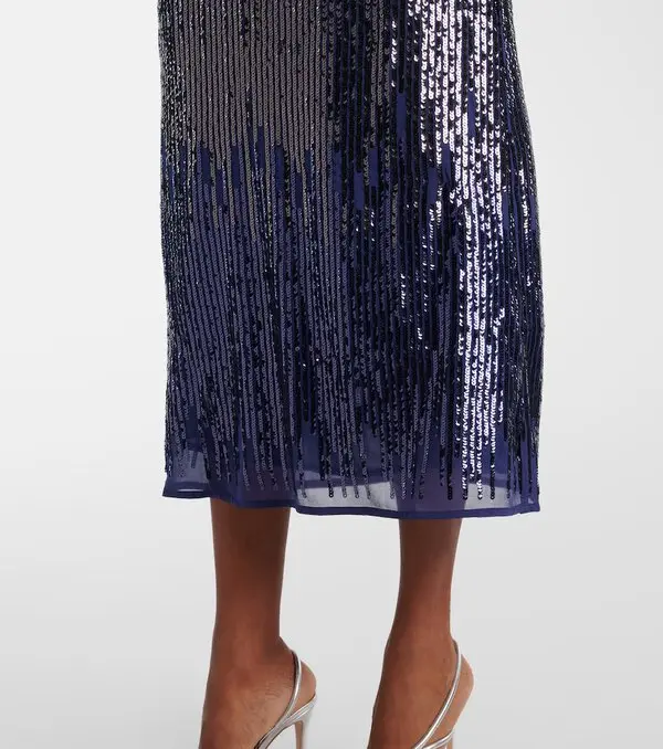 Rixo Kelly Sequined Midi Skirt