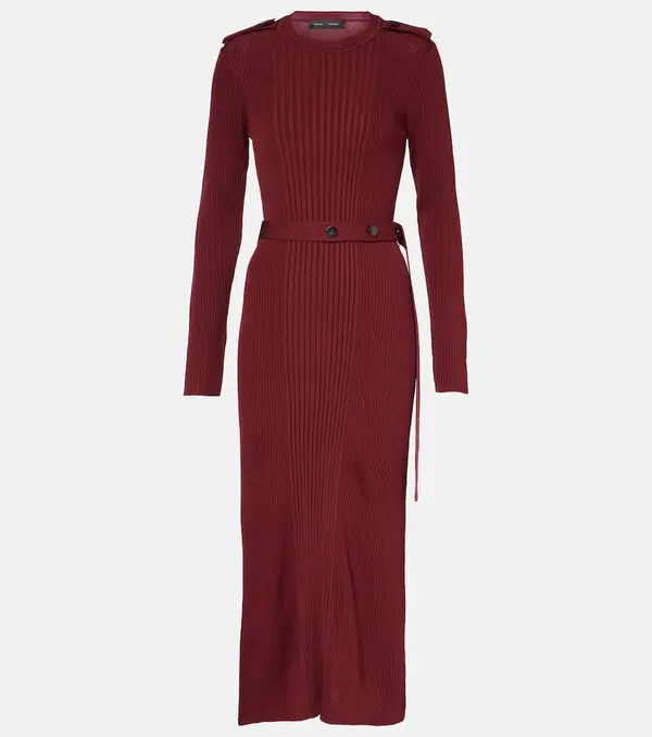 Proenza Schouler Ribbed-knit Midi Dress - Red