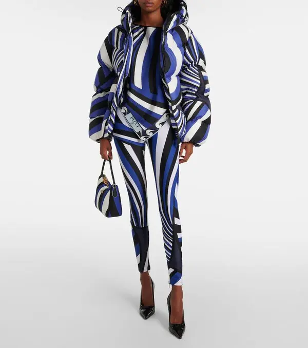 Emilio Pucci Navy Printed Down Jacket