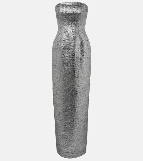 EMILIA WICKSTEAD Laelia Jacquard Gown - Silver