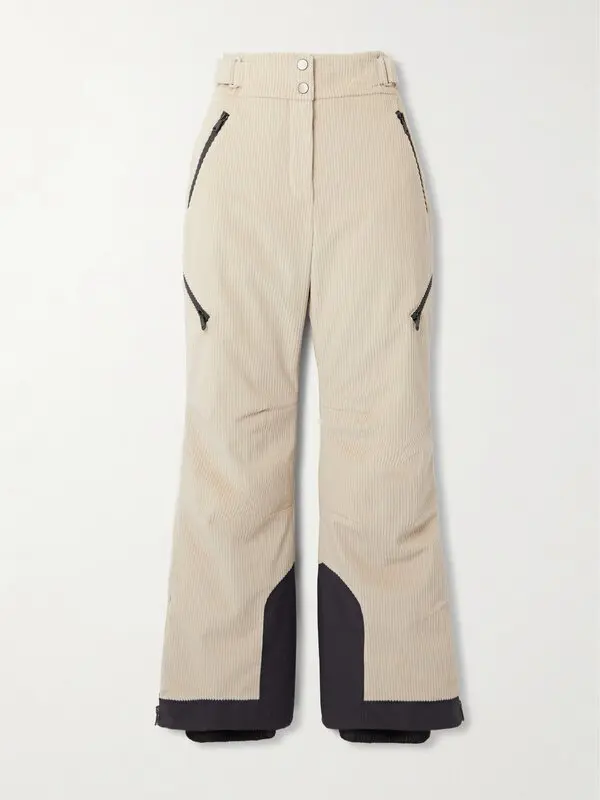 Brunello Cucinelli Padded Cotton-corduroy Flared Ski Trousers - Neutrals