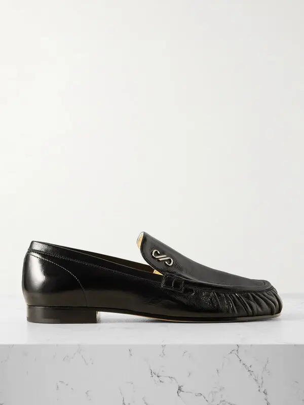 Proenza Schouler Park Embellished Glossed Textured-leather Loafers