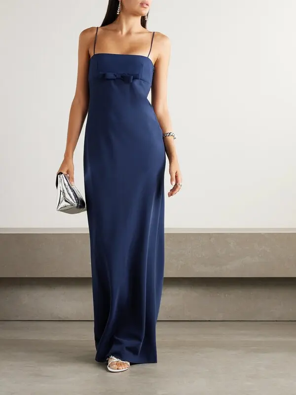 Bernadette Phil" Bow-embellished Crepe Gown
