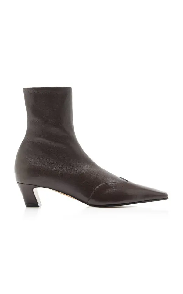Khaite Nevada Stretch Leather Boots - Brown