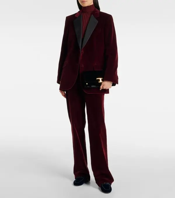TOD'S Velvet Embellished Loafers