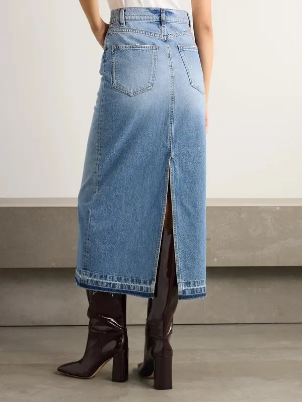 FORTELA Denim Midi Skirt With Five-pocket Construction