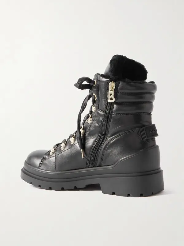 Bogner St. Moritz 14 Shearling-lined Leather Ankle Boots - Black
