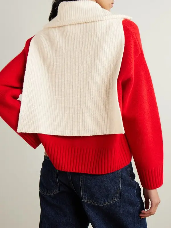 Arch4 Ribbed Cashmere Half-zip Snood