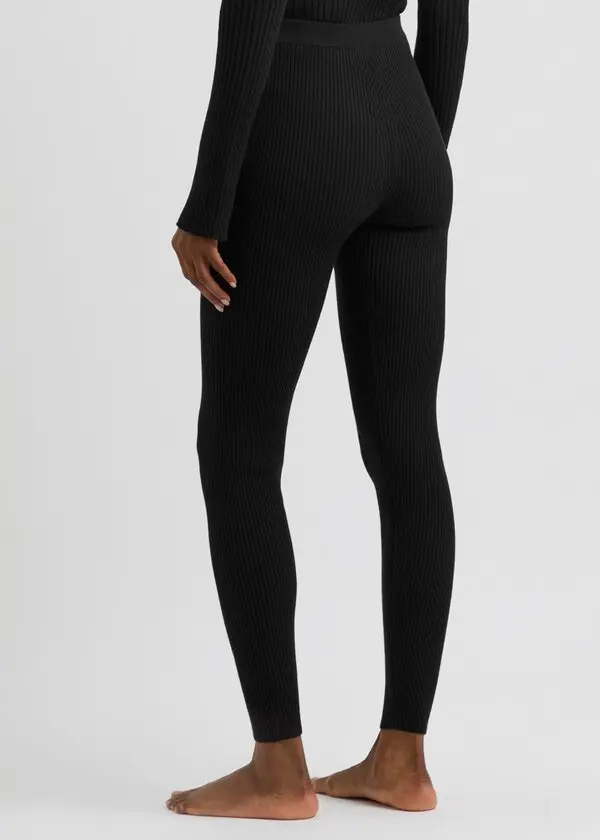 Moncler Logo Ribbed-knit Leggings