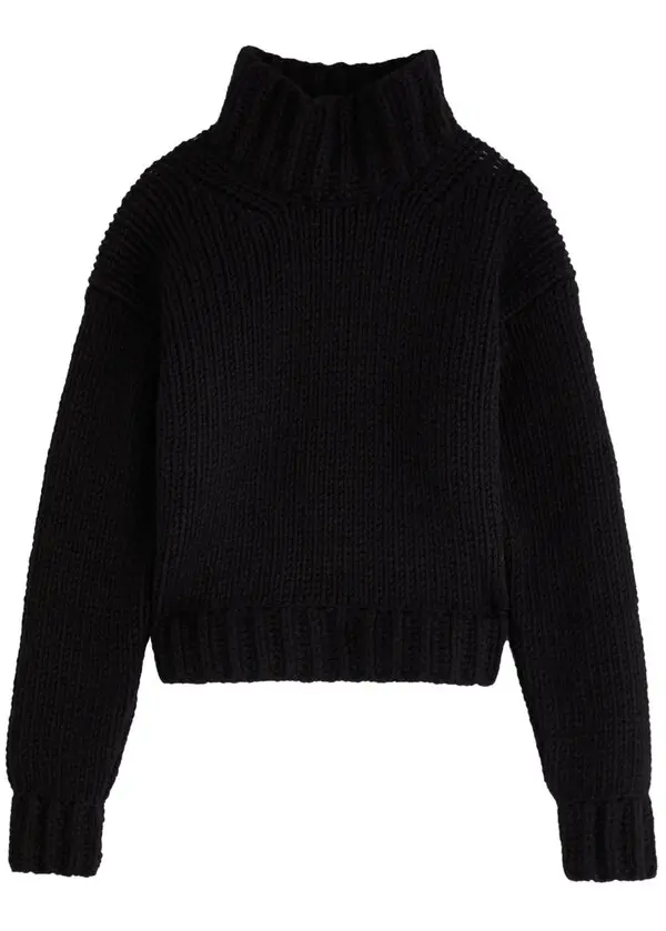 Moncler Wool-blend High Neck Jumper With Appliqu