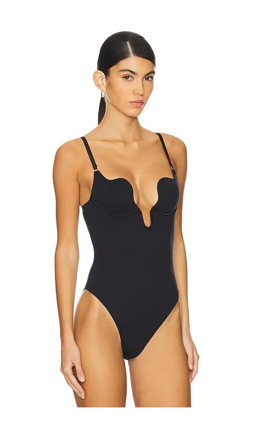 FLEUR DU MAL Plunge Bodysuit - Black