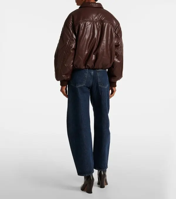 AGOLDE X Shoreditch Ski Club Tate Faux Leather Bomber Jacket