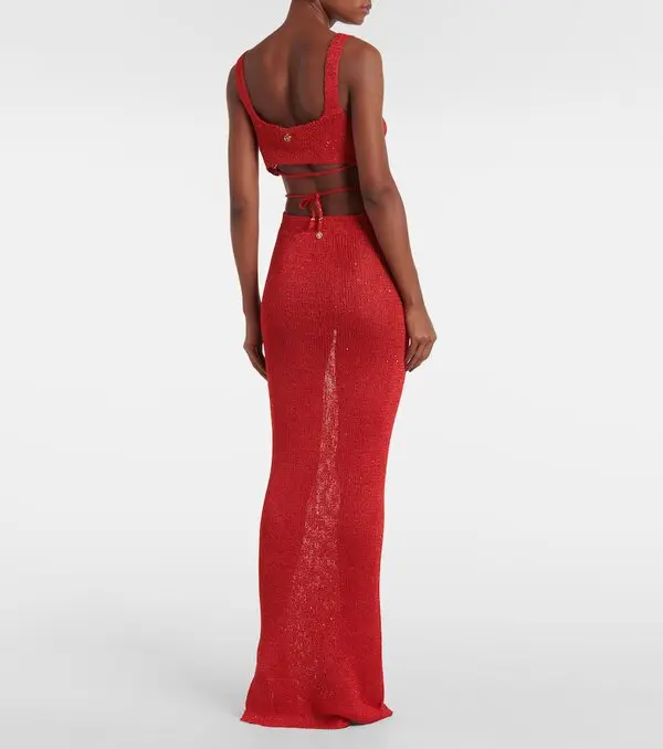 BANANHOT Alma Knitted Crop Top - Red