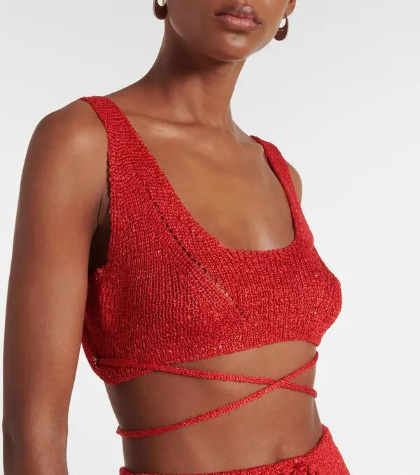 BANANHOT Alma Knitted Crop Top - Red