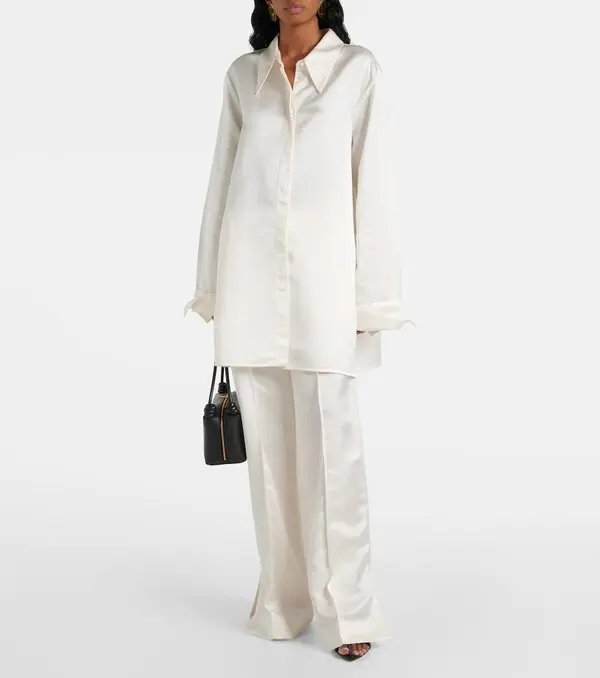 JIL SANDER High-rise Wide-leg Pants - White