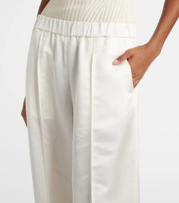 JIL SANDER High-rise Wide-leg Pants - White