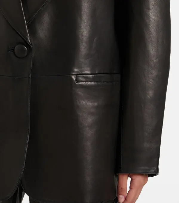 THE SEI Slouchy Leather Blazer