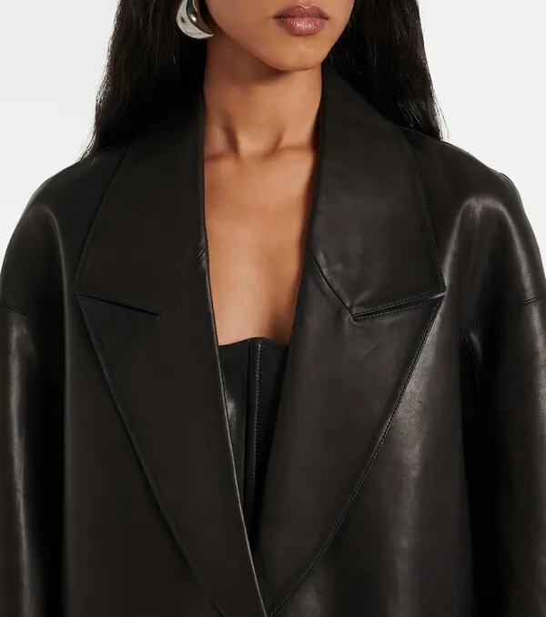 THE SEI Slouchy Leather Blazer