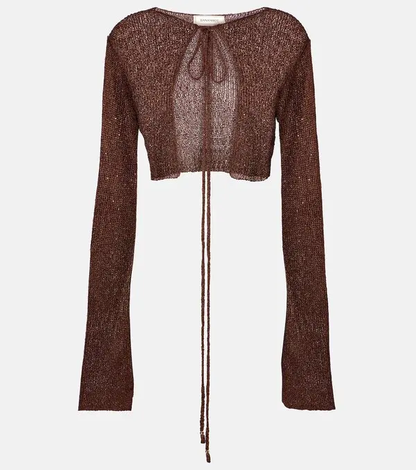 BANANHOT Sequined Knitted Cardigan - Brown