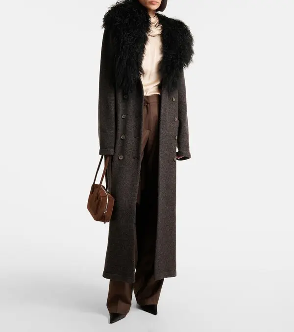 Magda Butrym Shearling-trimmed Cashmere Coat