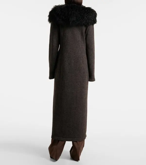 Magda Butrym Shearling-trimmed Cashmere Coat