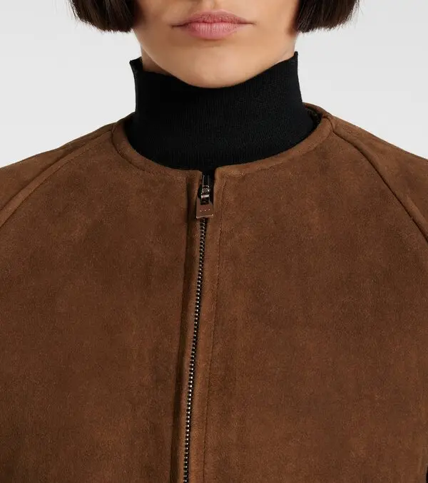 Alaïa Shearling-trimmed Suede Jacket