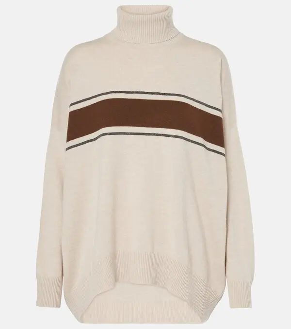 Brunello Cucinelli Wool, Cashmere, And Silk Sweater - Brown