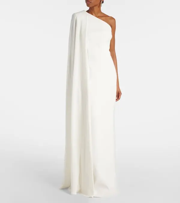 Rebecca Vallance Athena One-shoulder Crepe Gown