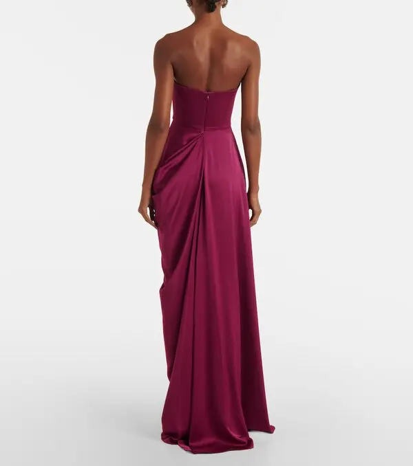 Alex Perry Draped Satin Crepe Gown