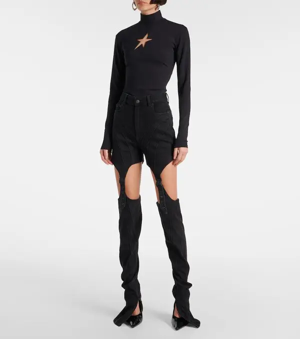 MUGLER High-rise Cutout Skinny Jeans