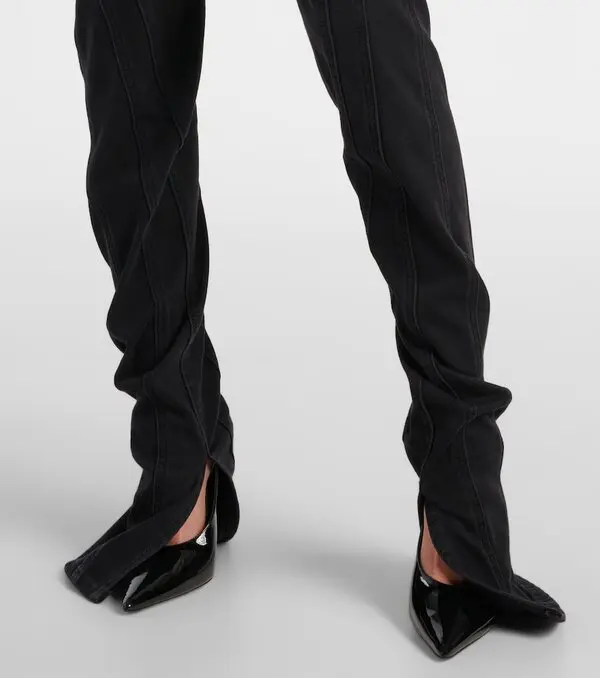 MUGLER High-rise Cutout Skinny Jeans