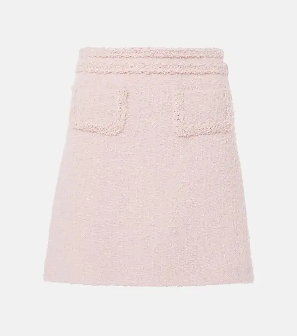 Giambattista Valli High-rise Wool-blend Miniskirt - Pink
