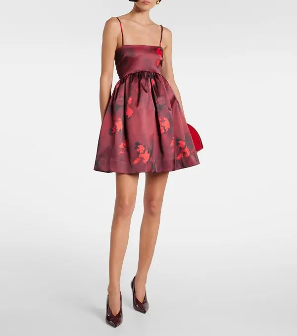 GANNI Floral Satin Mini Dress