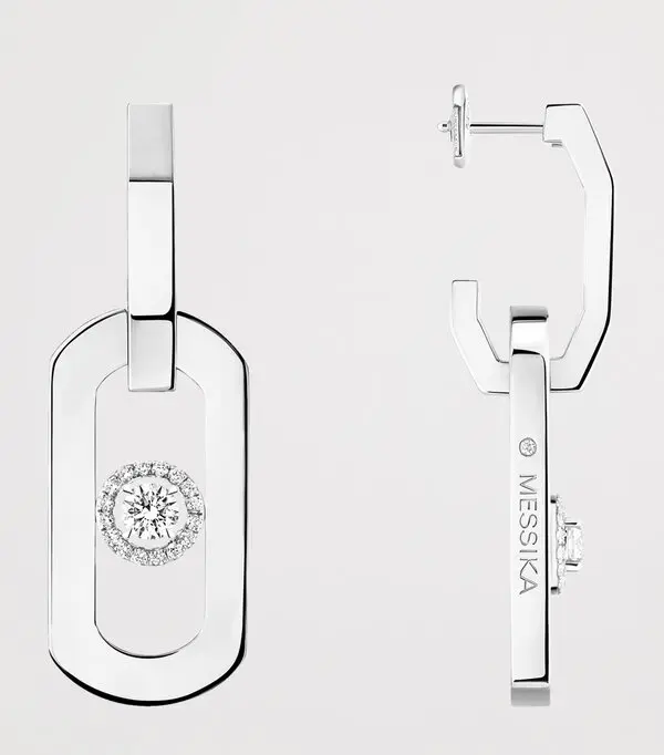 Messika So Move Xl Drop Earrings In White Gold And Diamonds