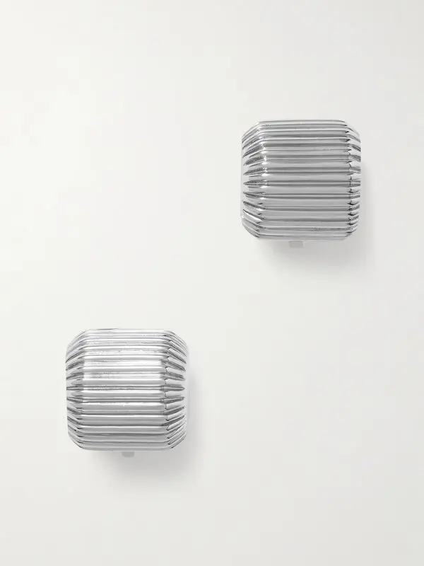 MARTHA CALVO Rhodium-plated Clip-on Earrings - Silver