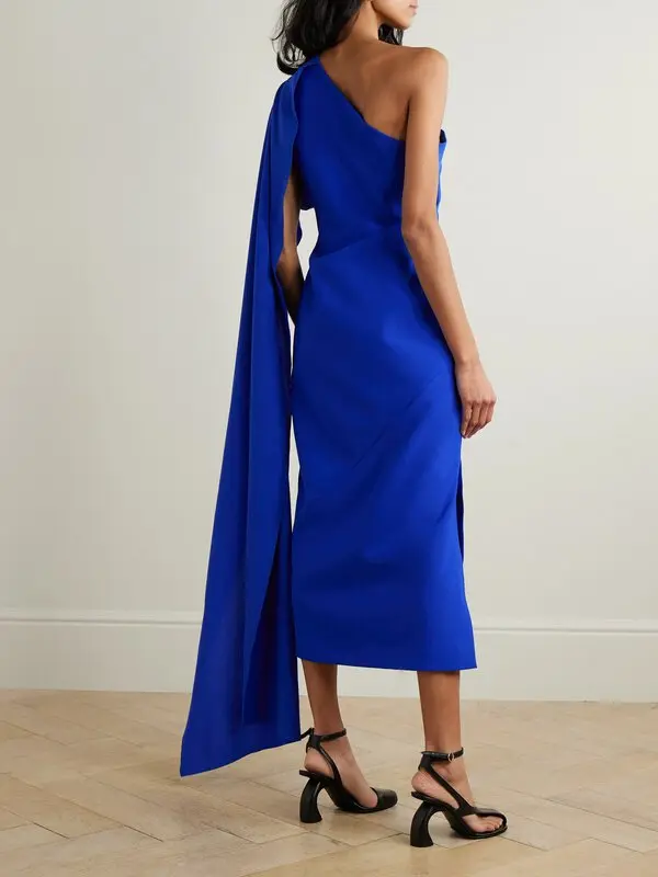 ROKSANDA Cape Effect Draped Midi Dress