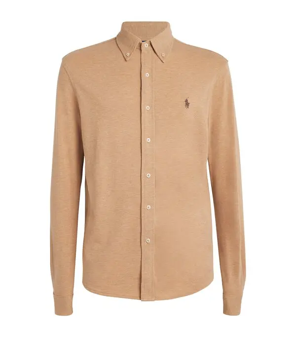Polo Ralph Lauren Cotton Featherweight Mesh Logo Shirt - Beige