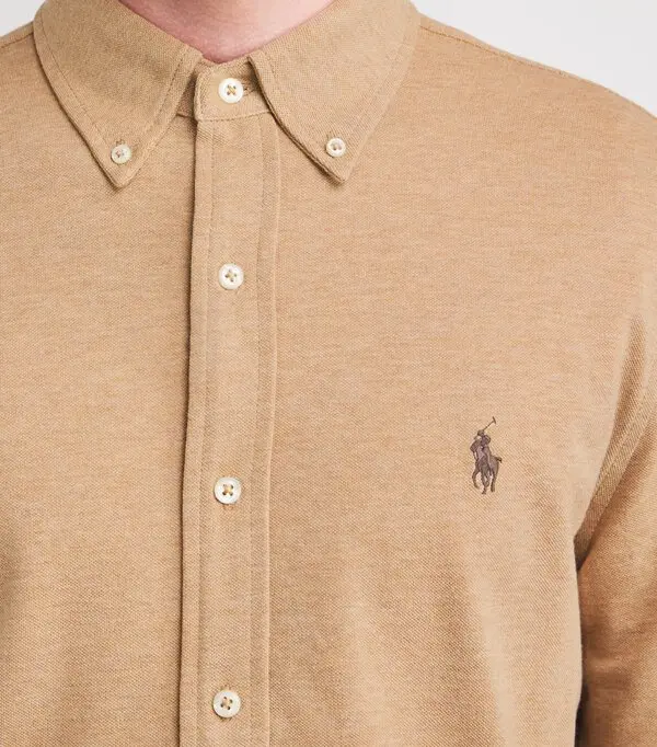 Polo Ralph Lauren Cotton Featherweight Mesh Logo Shirt - Beige